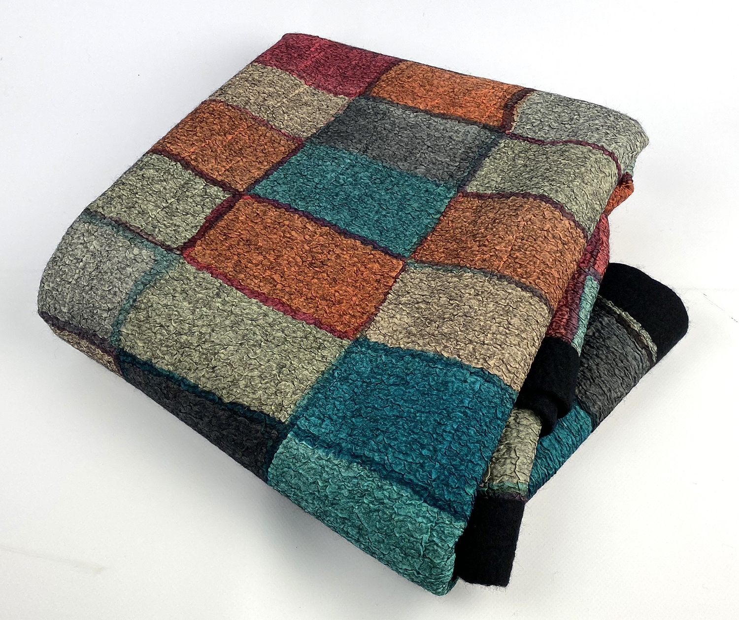 Throw blanket, soft Merino wool felted with silk | red and orange ...
