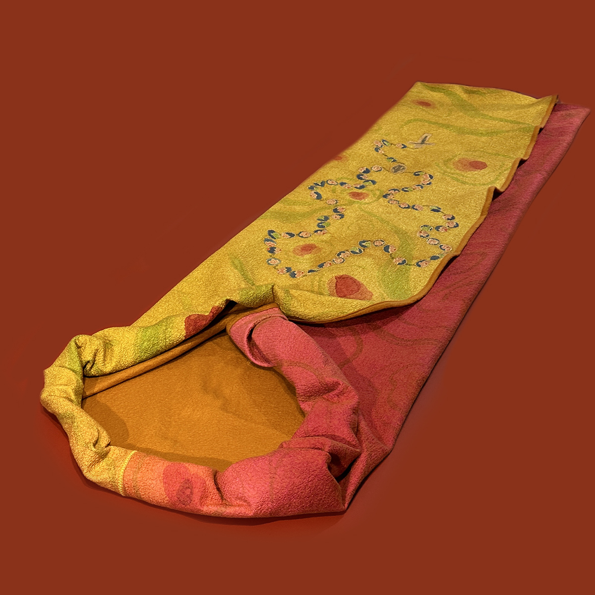 Custom farewell shroud, made of hand-painted silk felted with wool ...