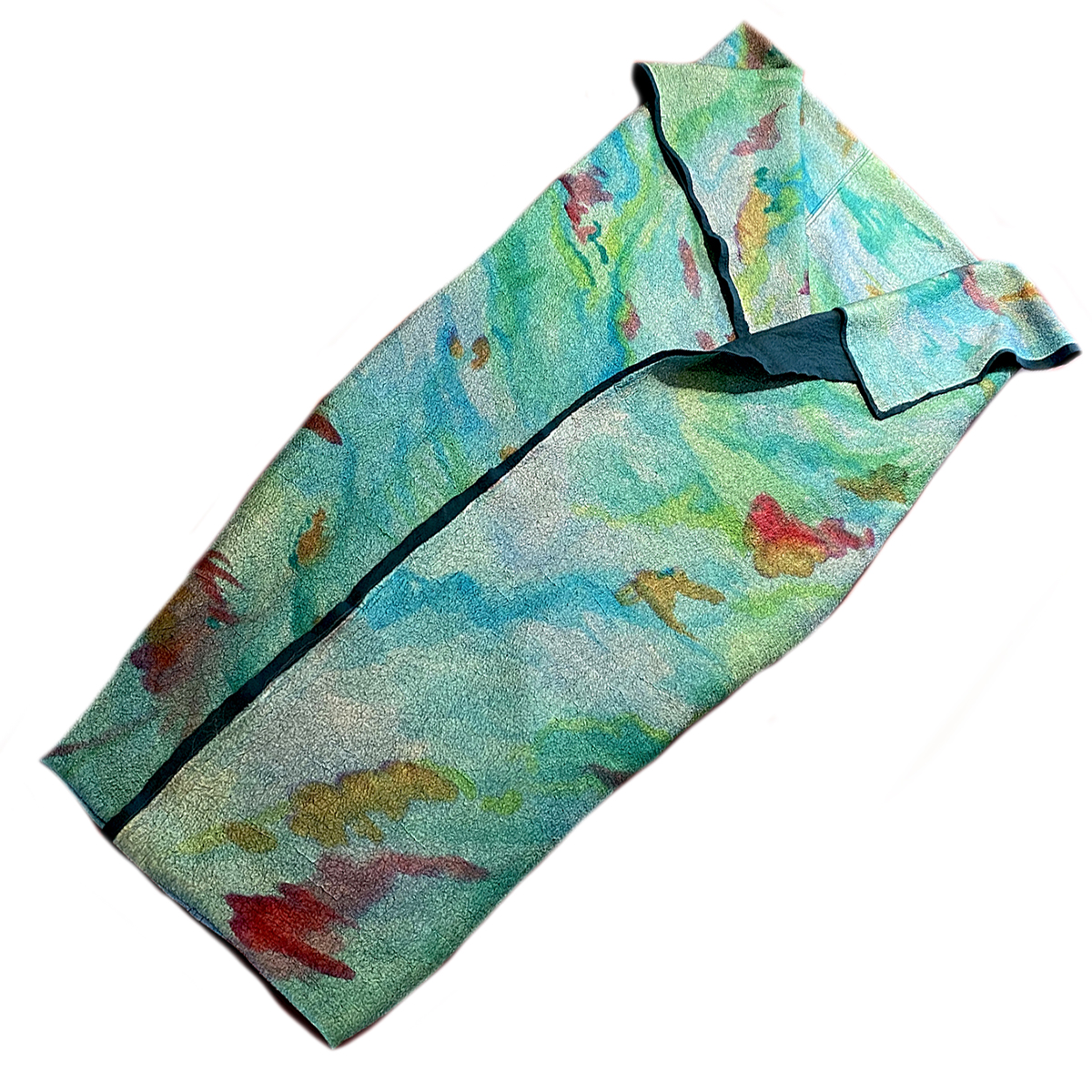 Custom farewell shroud, made of hand-painted silk felted with wool ...