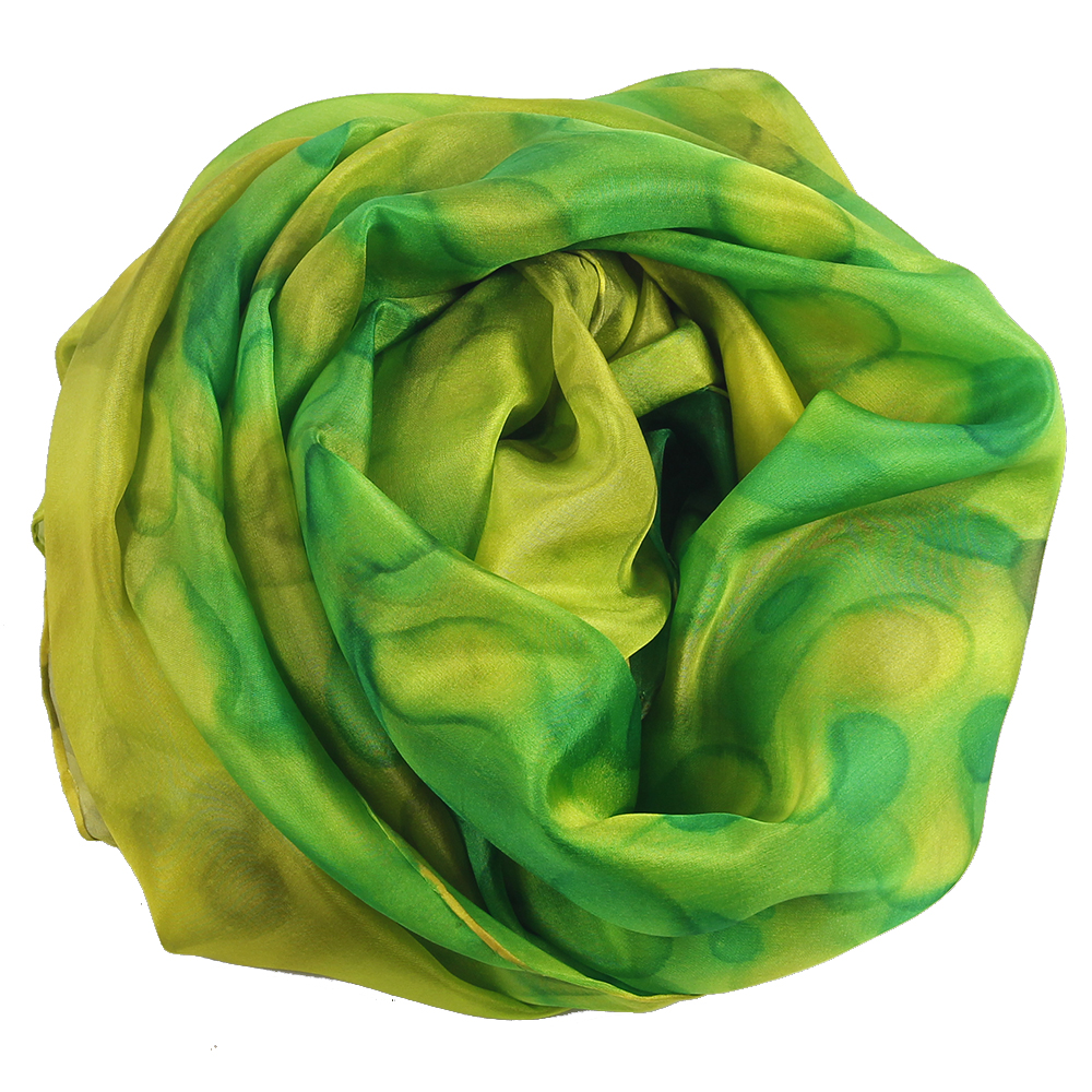 Handpainted pongé silk scarves | green | colorsofellen | Colorsofellen Shop
