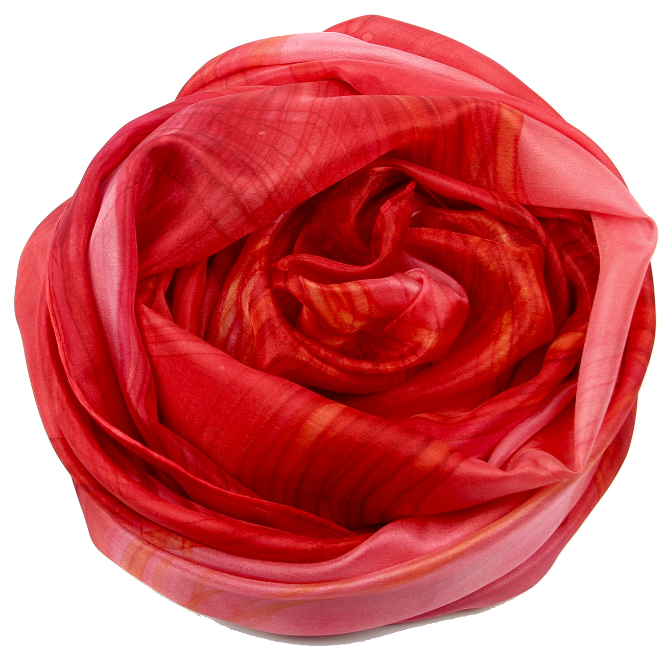 Handpainted pongé silk scarves | pattern with red circles ...